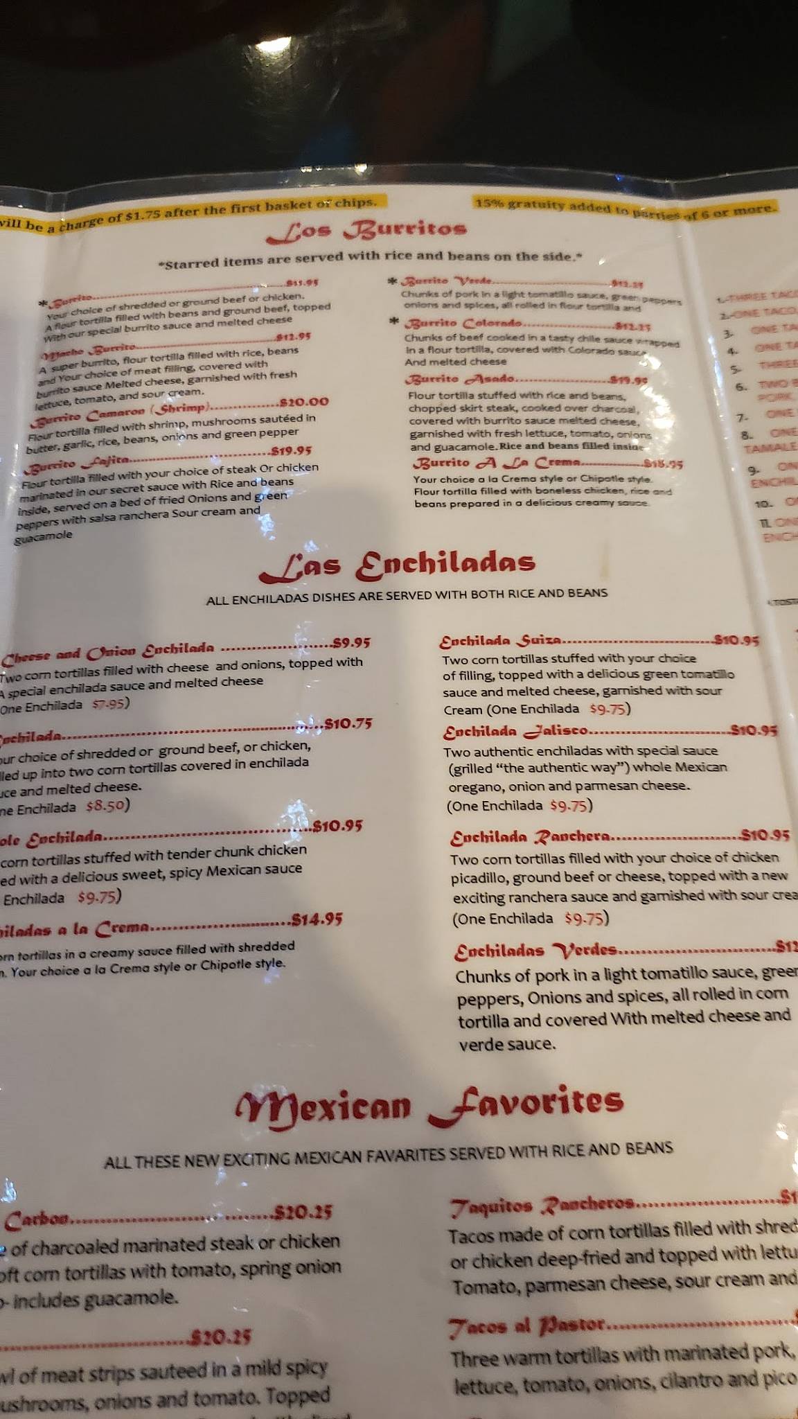 Menu at Los Dos Amigos Fiesta restaurant, Roseburg, NE Stephens St