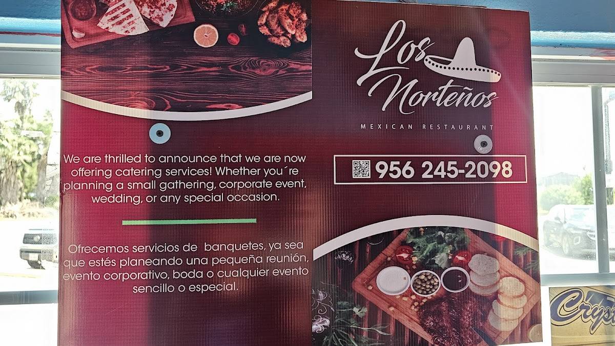 Menu at Los Norteños restaurant, Harlingen