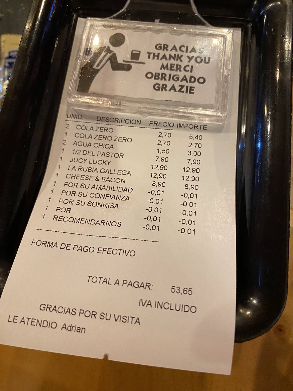 Carta de pizzería LUCKY LUKE, Lucena