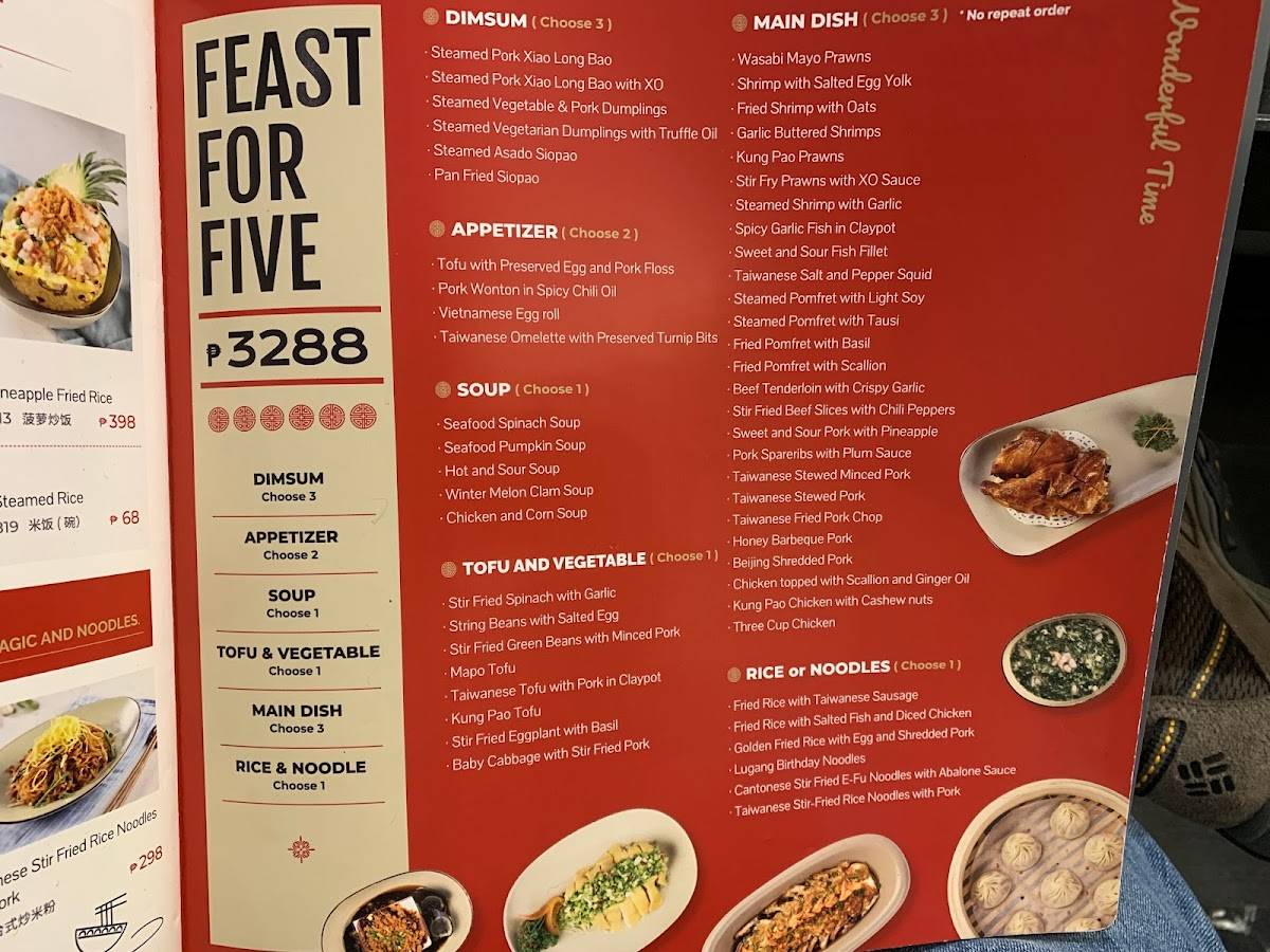Menu at Lugang Cafe SM Aura, Taguig, SM Aura Premier
