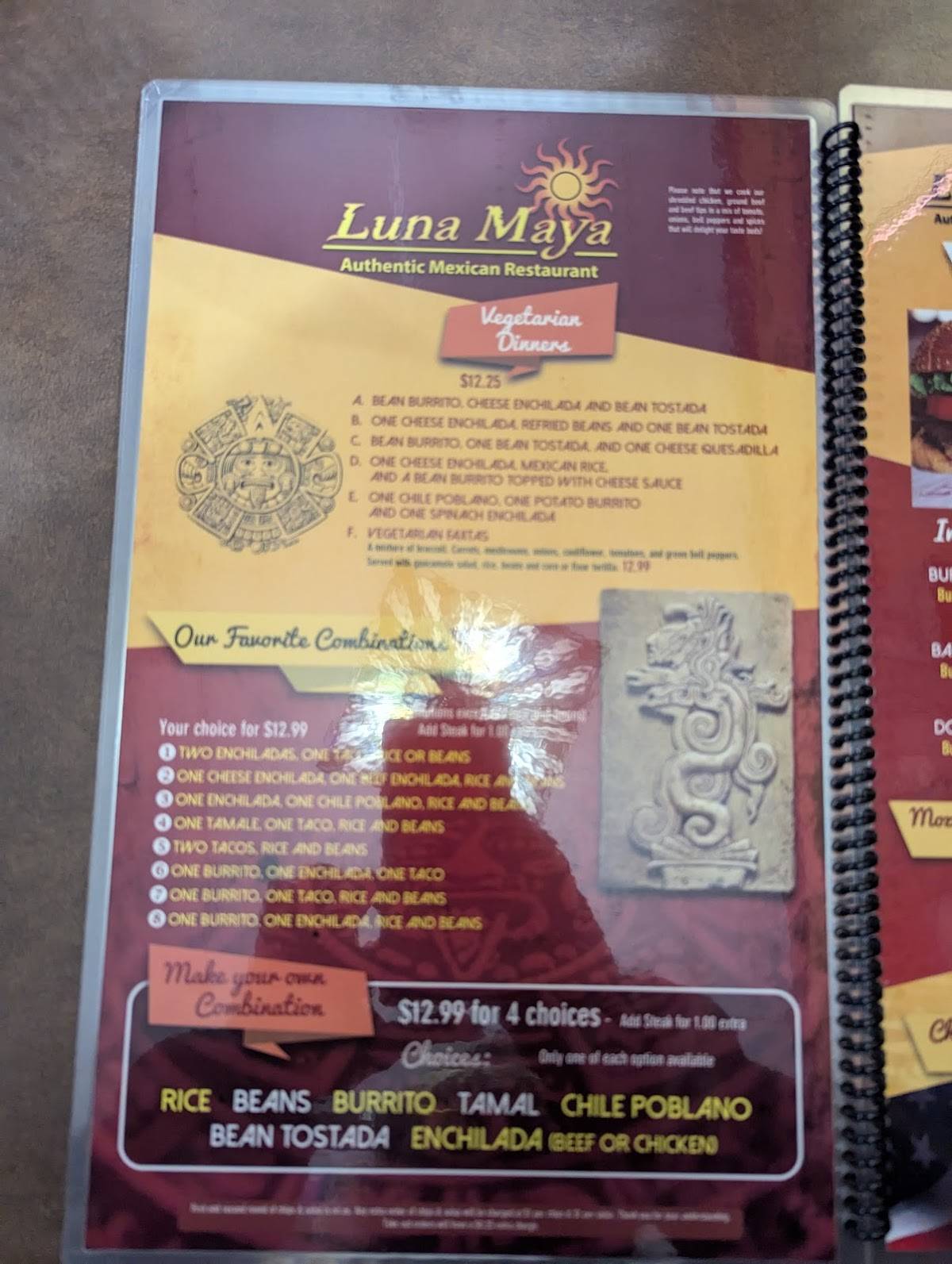 Menu at Luna Maya Restaurant, Monroe