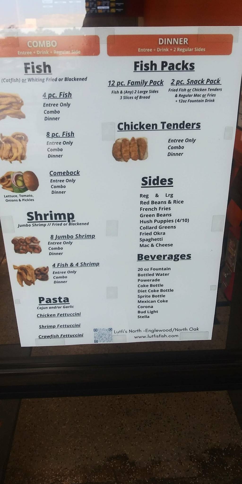 Menu at Lutfi's Fried Fish North restaurant, Kansas City, 305A NE ...