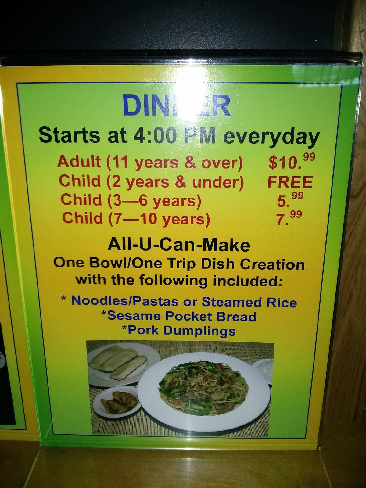 Menu at MONGO FIRE MONGOLIAN GRILL restaurant, Austin, Research Blvd A-110