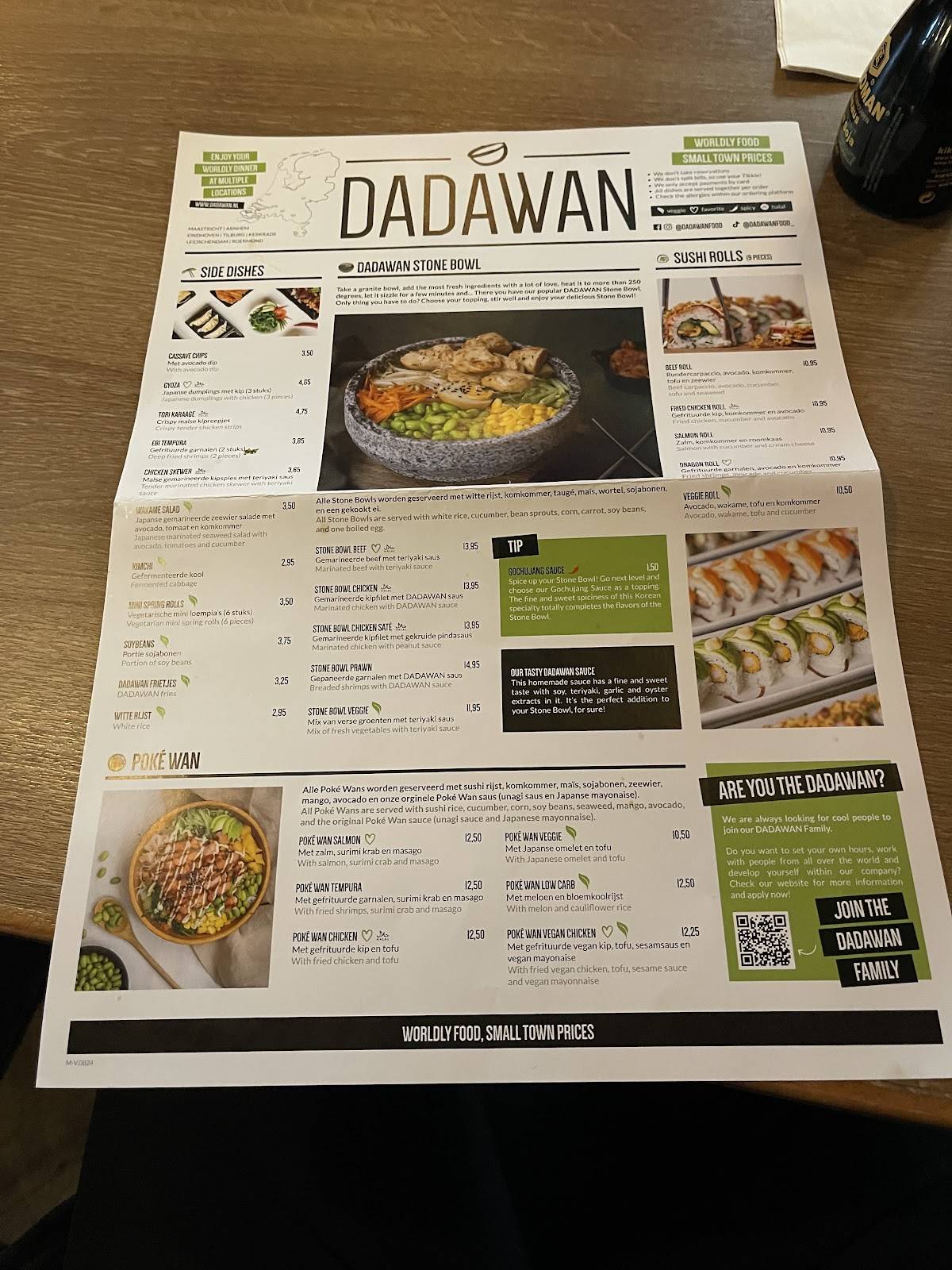 Speisekarte von Dadawan Maastricht, Maastricht
