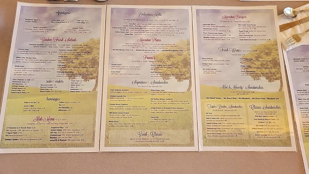 Menu at Macedon Hills Family Restaurant, Macedon