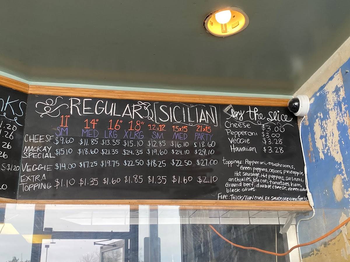 Menu at Mackay Pizza pizzeria, Brampton, 930 N Park Dr