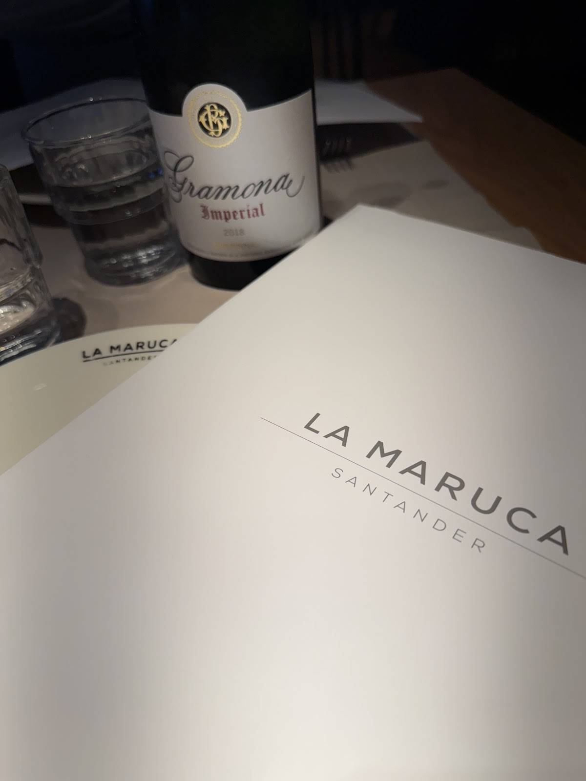 Carta del restaurante La Maruca, Madrid, P.º del la Castellana