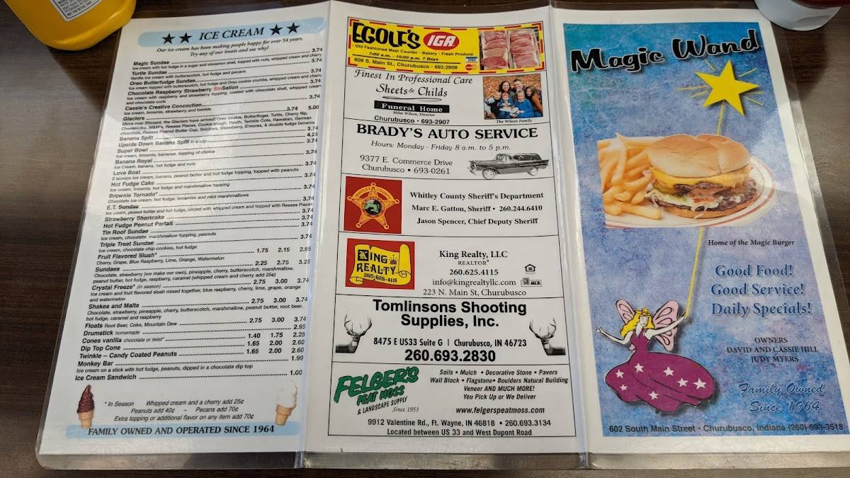Menu at Magic Wand Restaurant, Churubusco