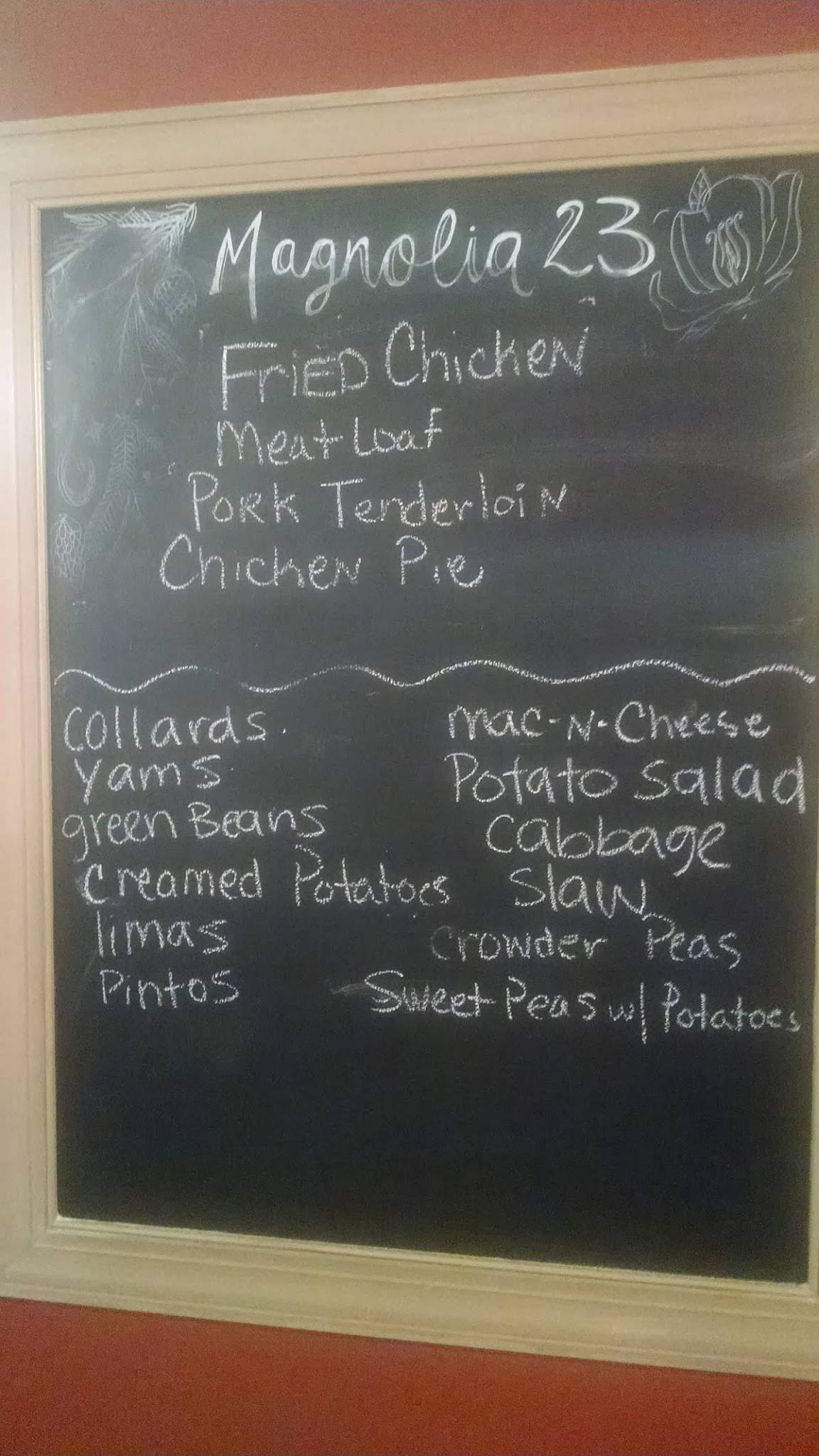 Menu at Magnolia 23 restaurant, Asheboro