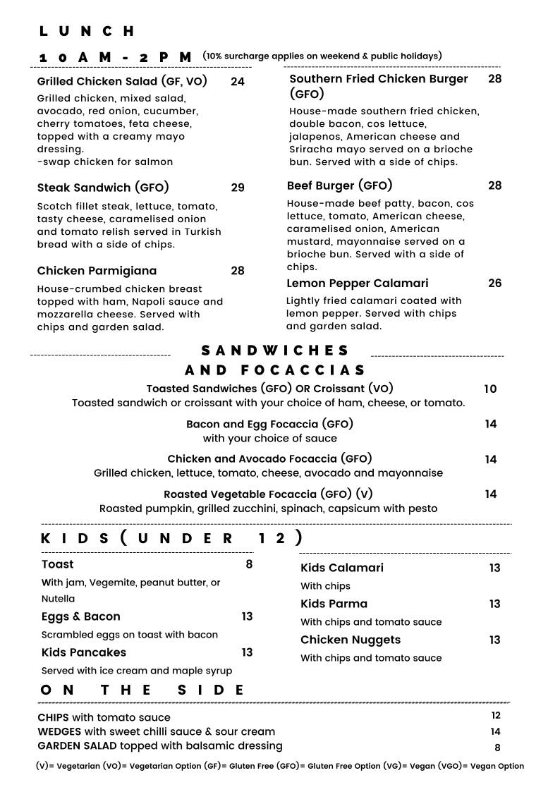 Menu at Magnolia on Orchard cafe, Doreen