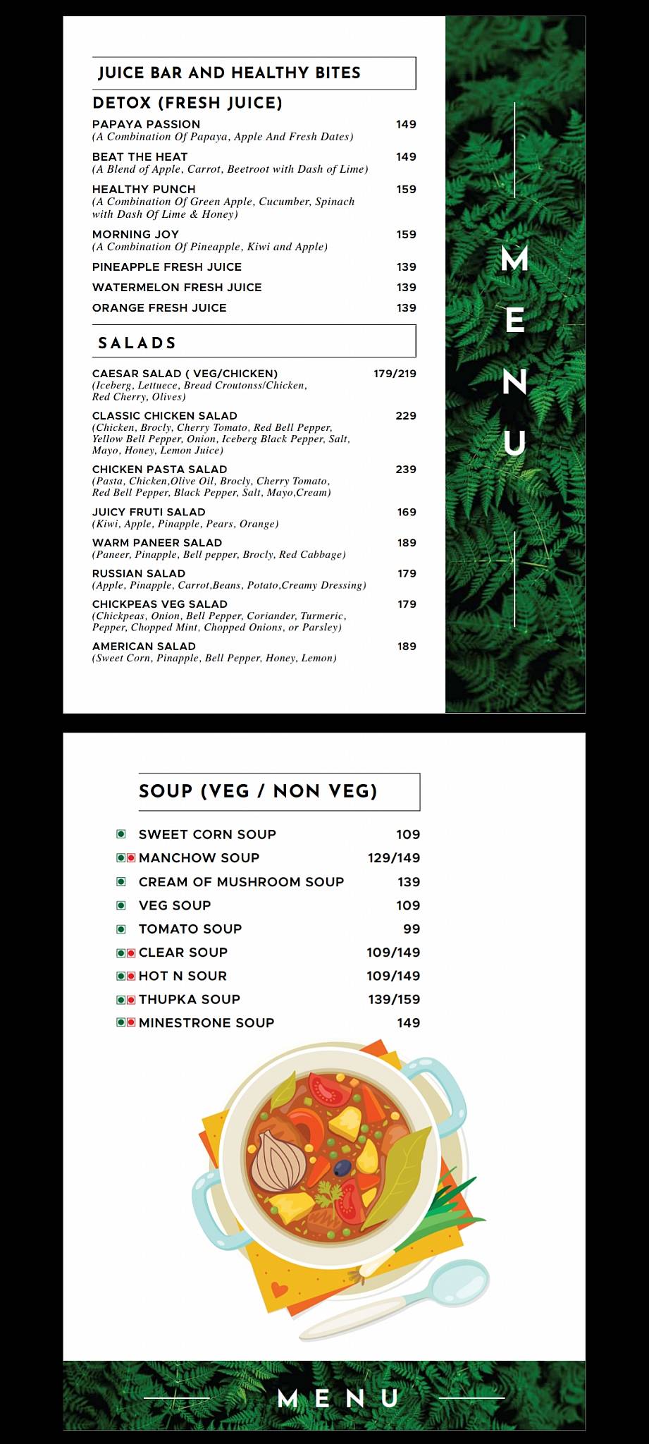 Menu at Magpie Cafe, Haldwani