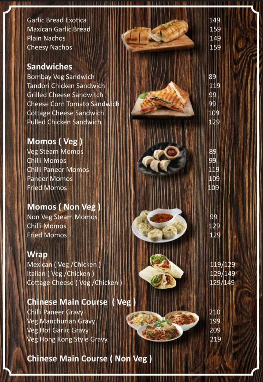 Menu at Magpie Cafe, Haldwani