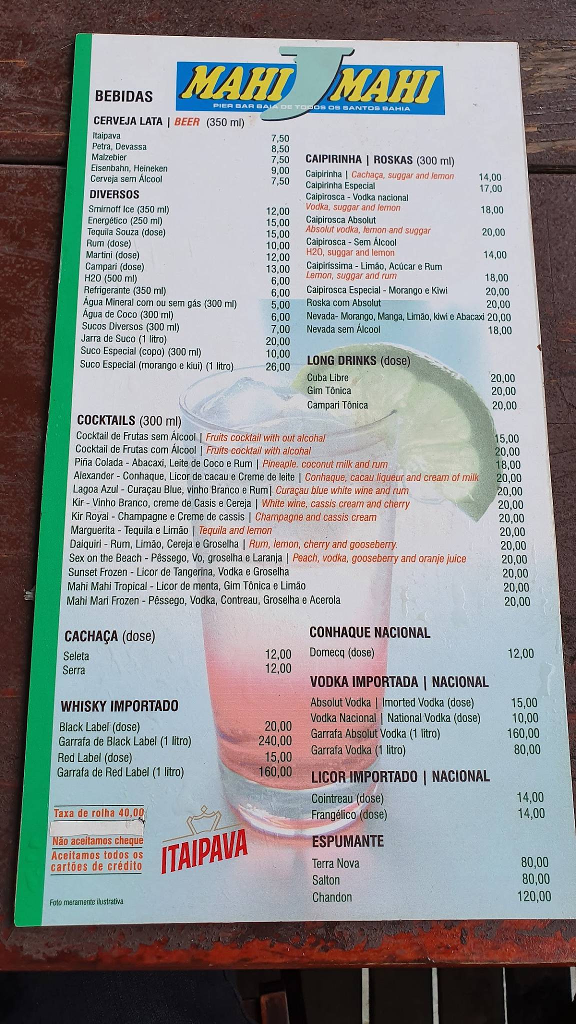 Menu em Mahi Mahi Bar e Restaurante, Salvador