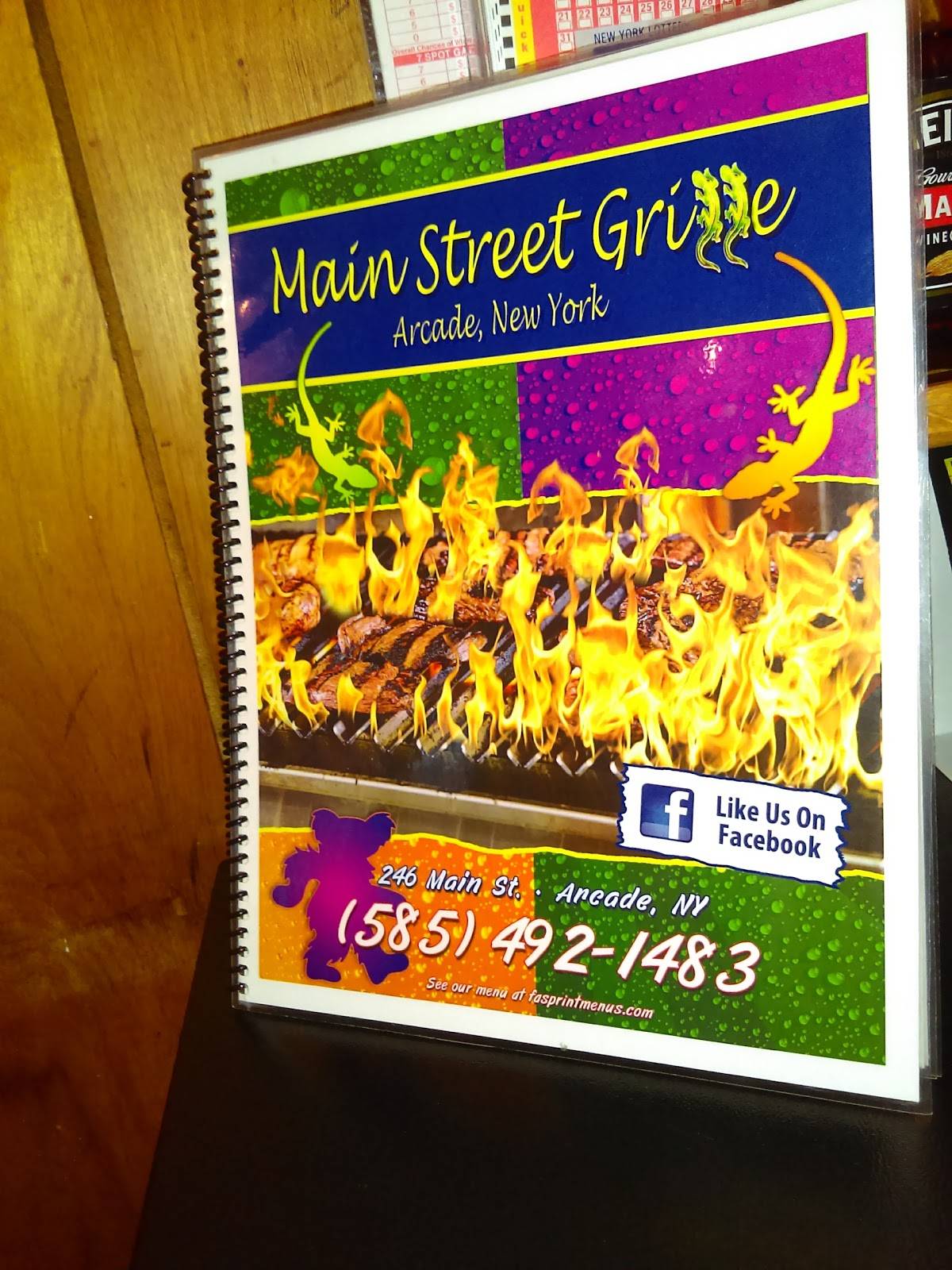 Menu at Main Street Grille restaurant, Arcade