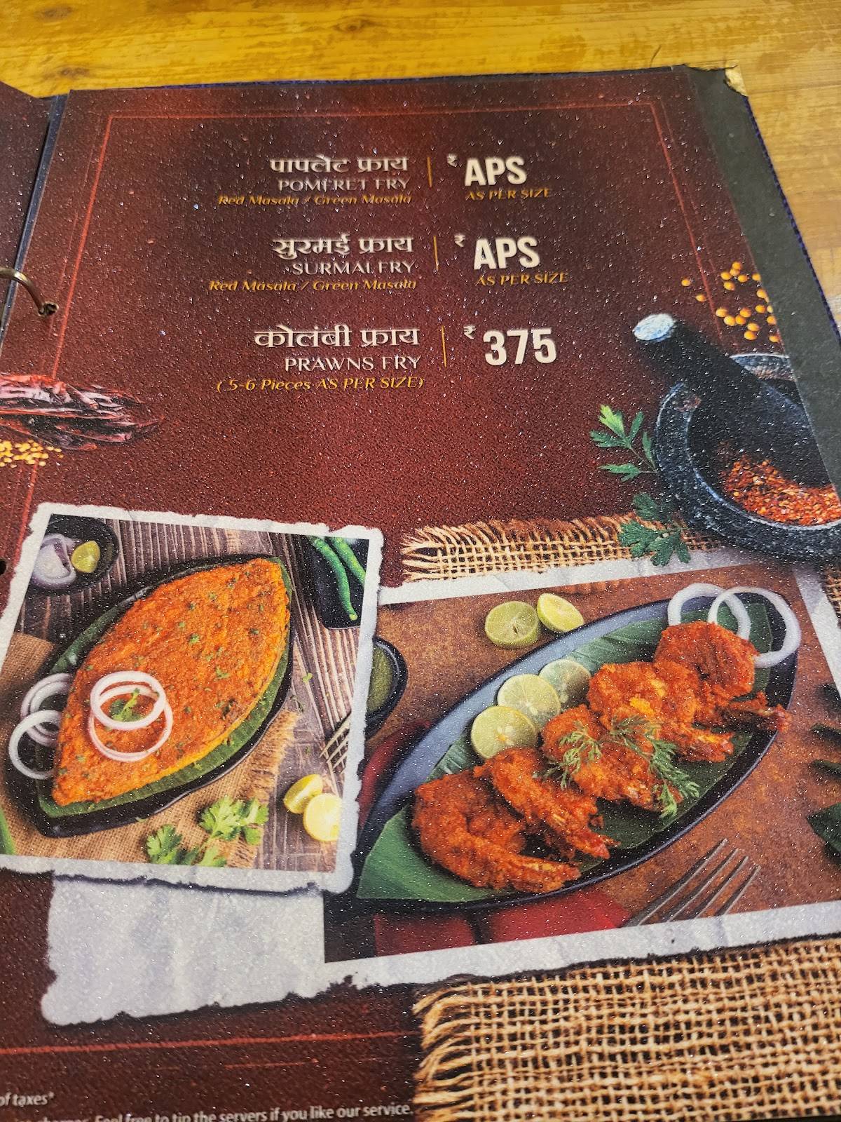 Menu at Majghar - Lalbaug, Mumbai
