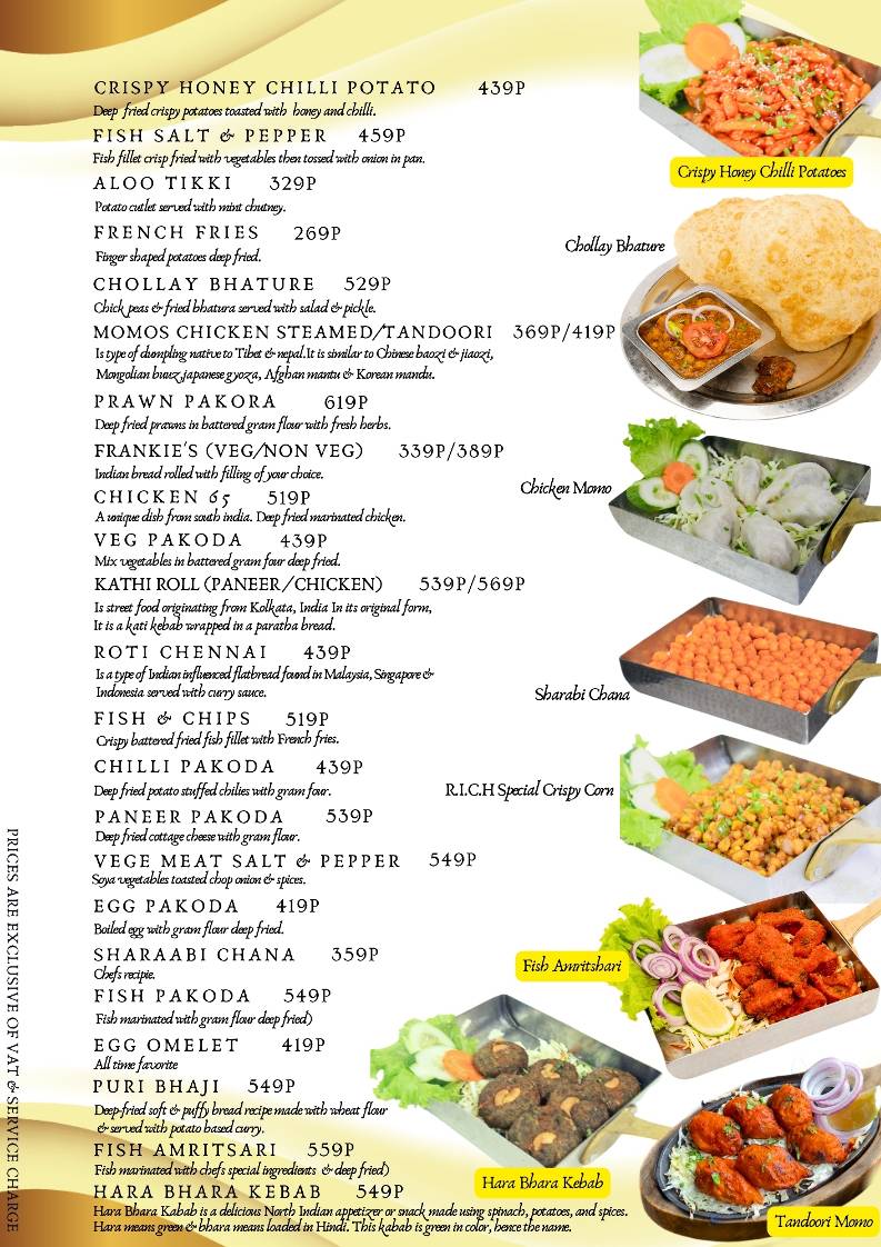 Menu at Royal Indian Curry House restaurant, Makati, General Luna