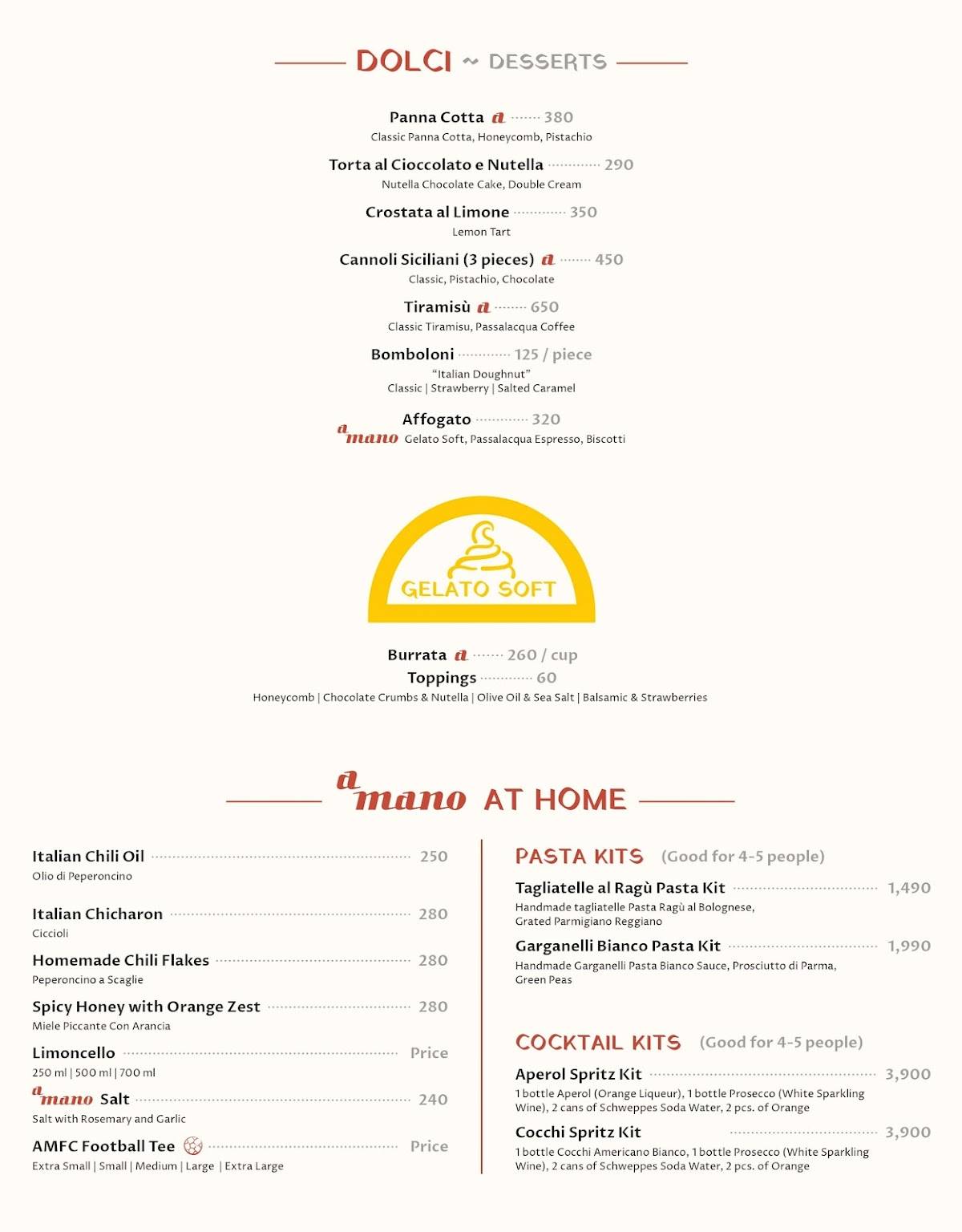 Menu at a mano Rockwell pizzeria, Makati