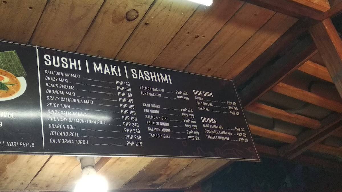 Menu at Makimura Ramen Bar, Angeles, Tinio Building