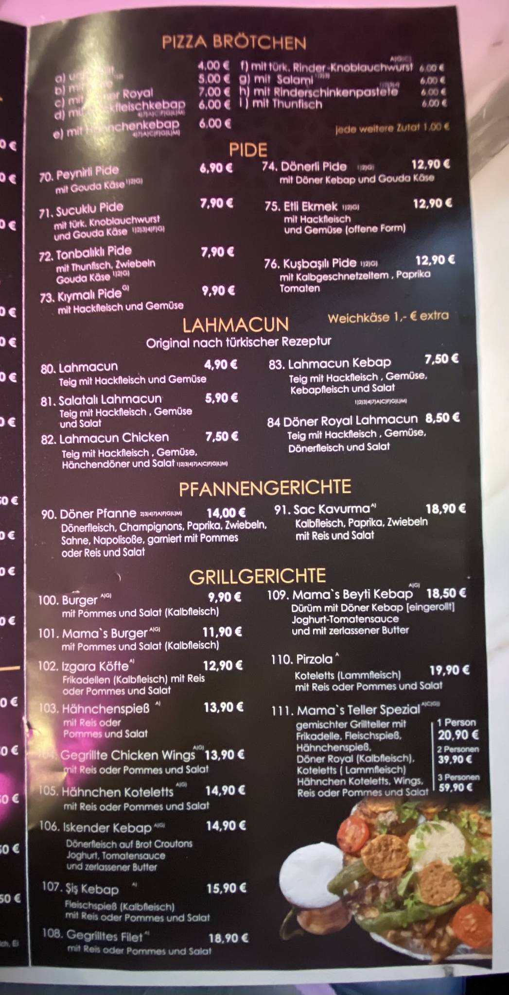 Speisekarte von Mama's Werk Restaurant & Cafe, Georgsmarienhütte