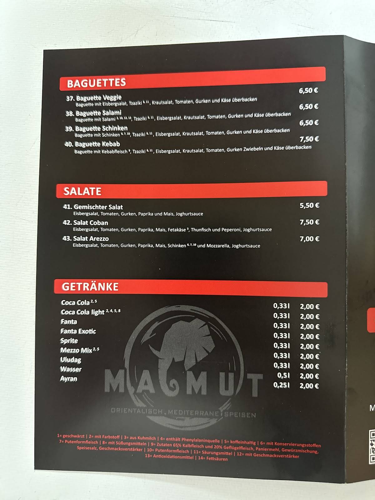 Menu at Mamut Pizzeria, Molbergen, Cloppenburger Str. 11