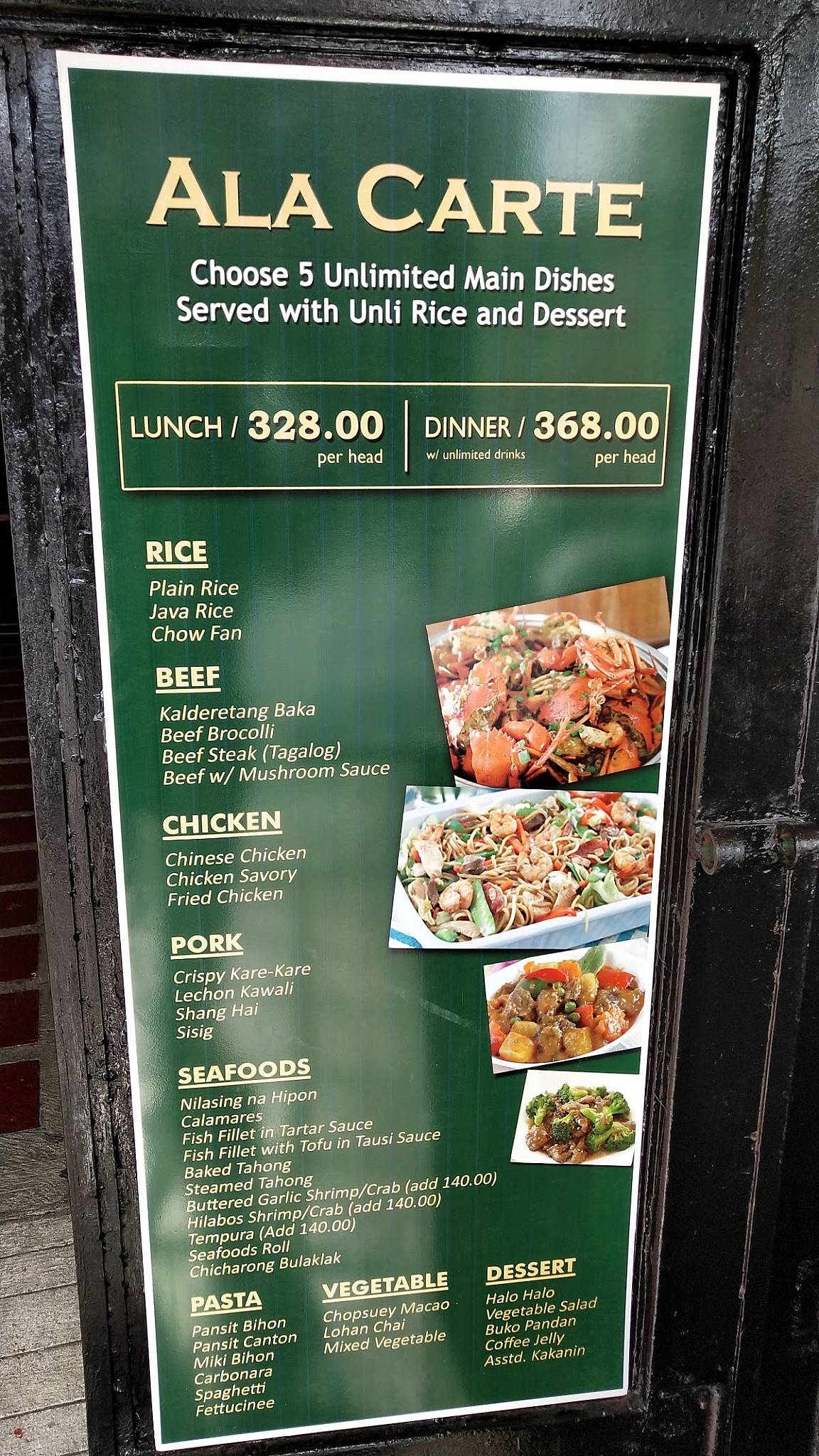 Menu at Manyaman Eat All You Can Buffet restaurant, Quezon City