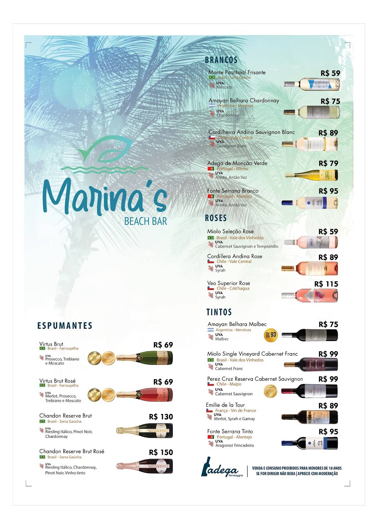 Menu em Marinas Beach Bar, Brasil, Loteamento Dourado
