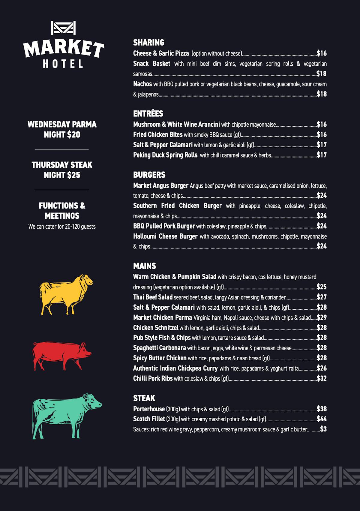 Menu at Market Hotel Ballarat pub & bar, Delacombe, 272 Park St W