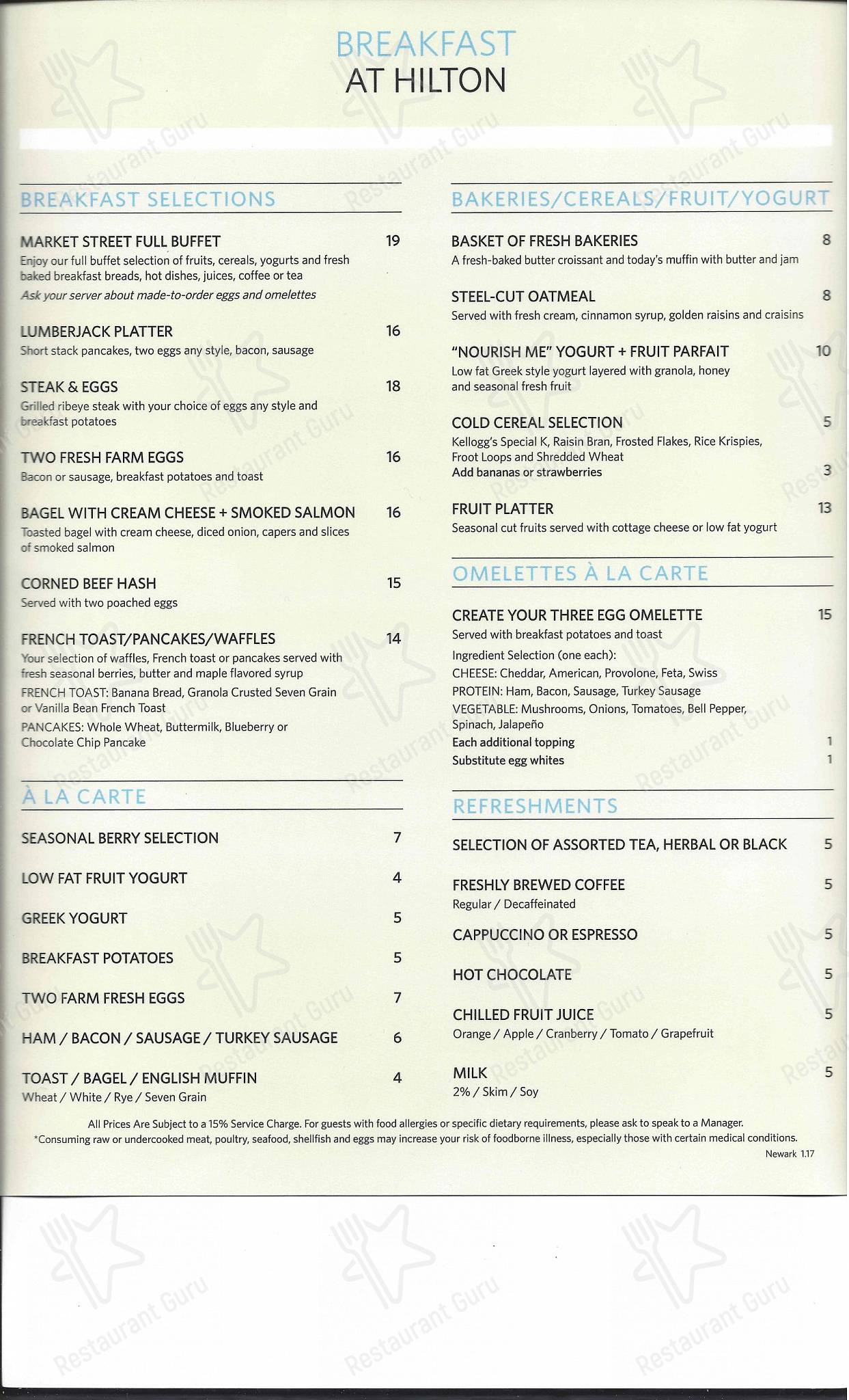 Menu at Market Street Bar & Grill, Newark