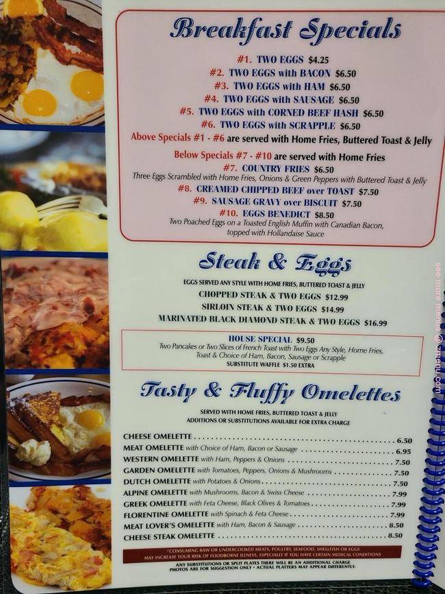 Menu at Martinsburg Family Diner restaurant, Martinsburg