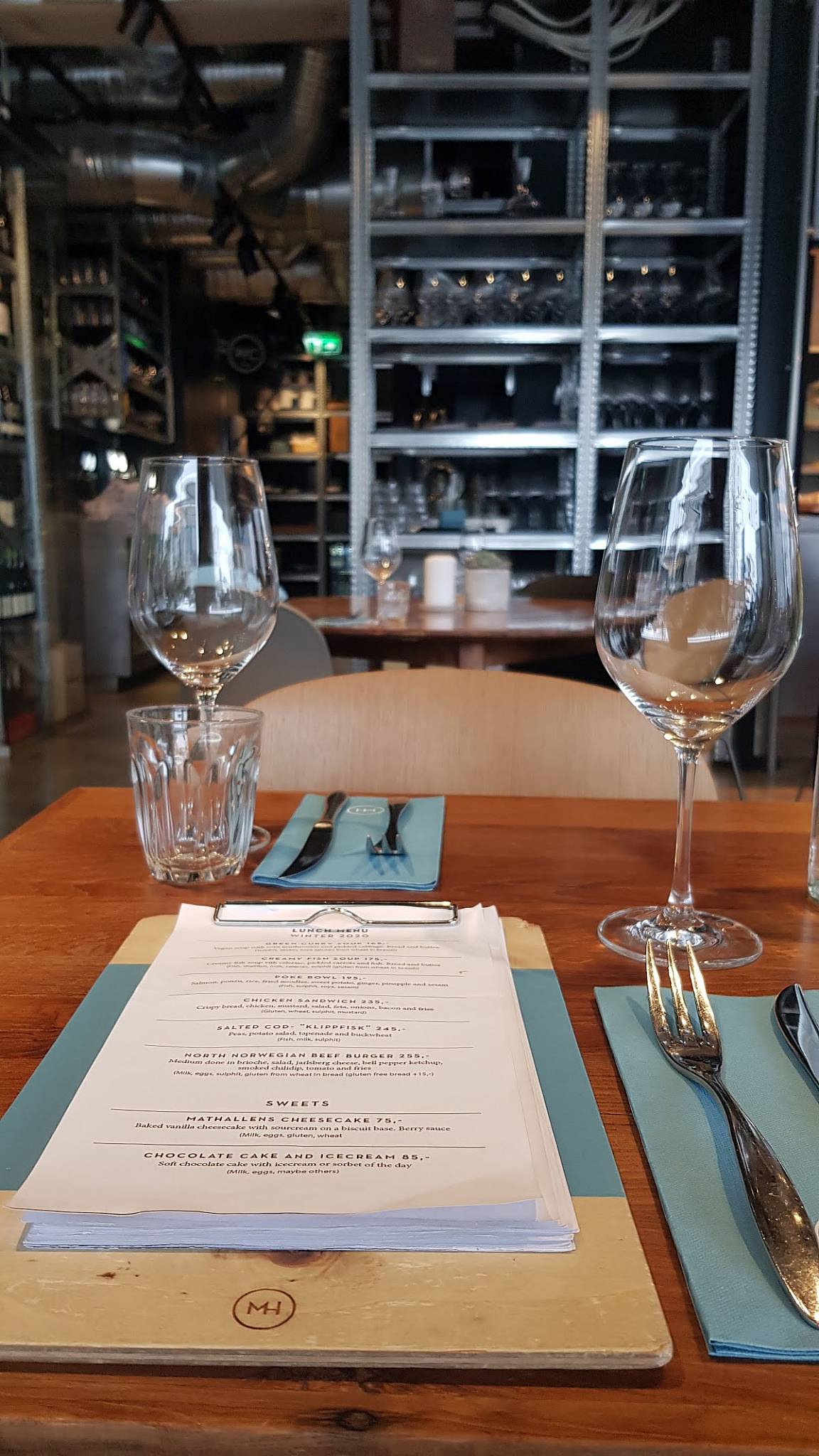 Menu at Mathallen Tromsø restaurant, Tromsø