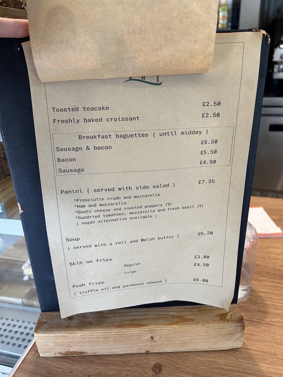Menu at Matteo Caffe cafe, Barry, Porthkerry Park