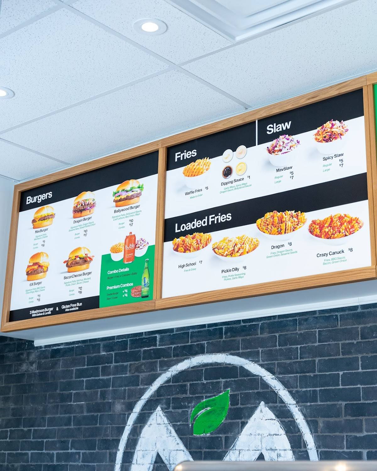 Menu at Mavericks Burger Co. restaurant, Toronto