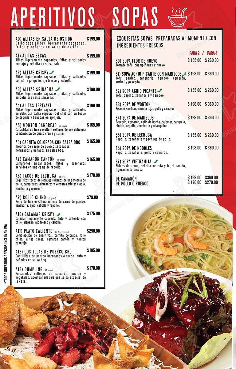 Menu at May Flower restaurant, Ciudad Juarez