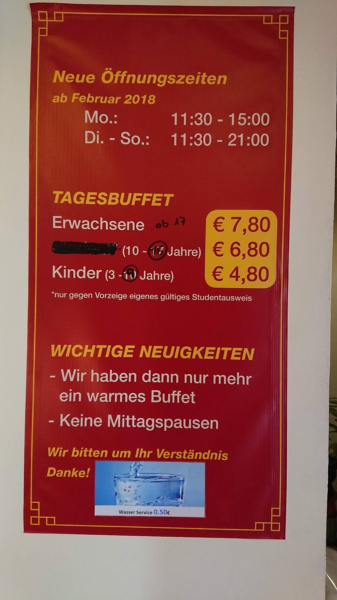 Speisekarte von May Lee restaurant, Wien, Wiedner Hauptstraße 37