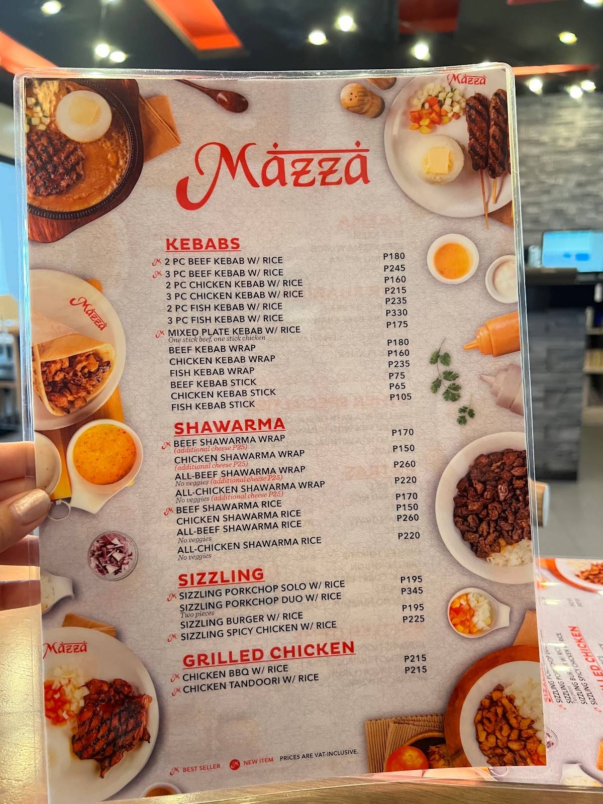 Menu at Mazza Shawarma restaurant, Quezon City, Eastwood Bldg B