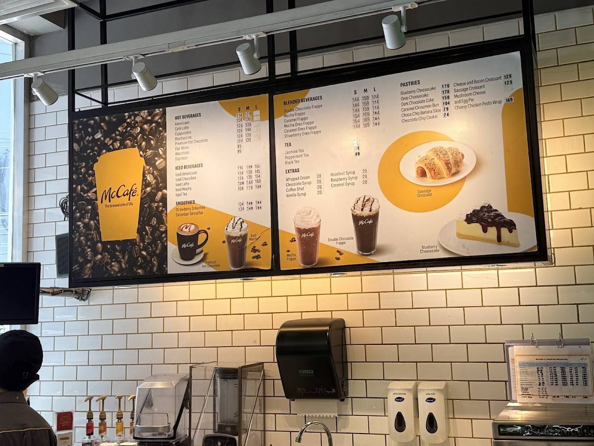 Menu at McDonald's Valero fast food, Makati, Valero