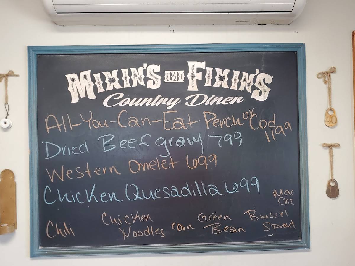 Menu at Mixin’s N Fixin’s Country Diner restaurant, Mechanicsburg