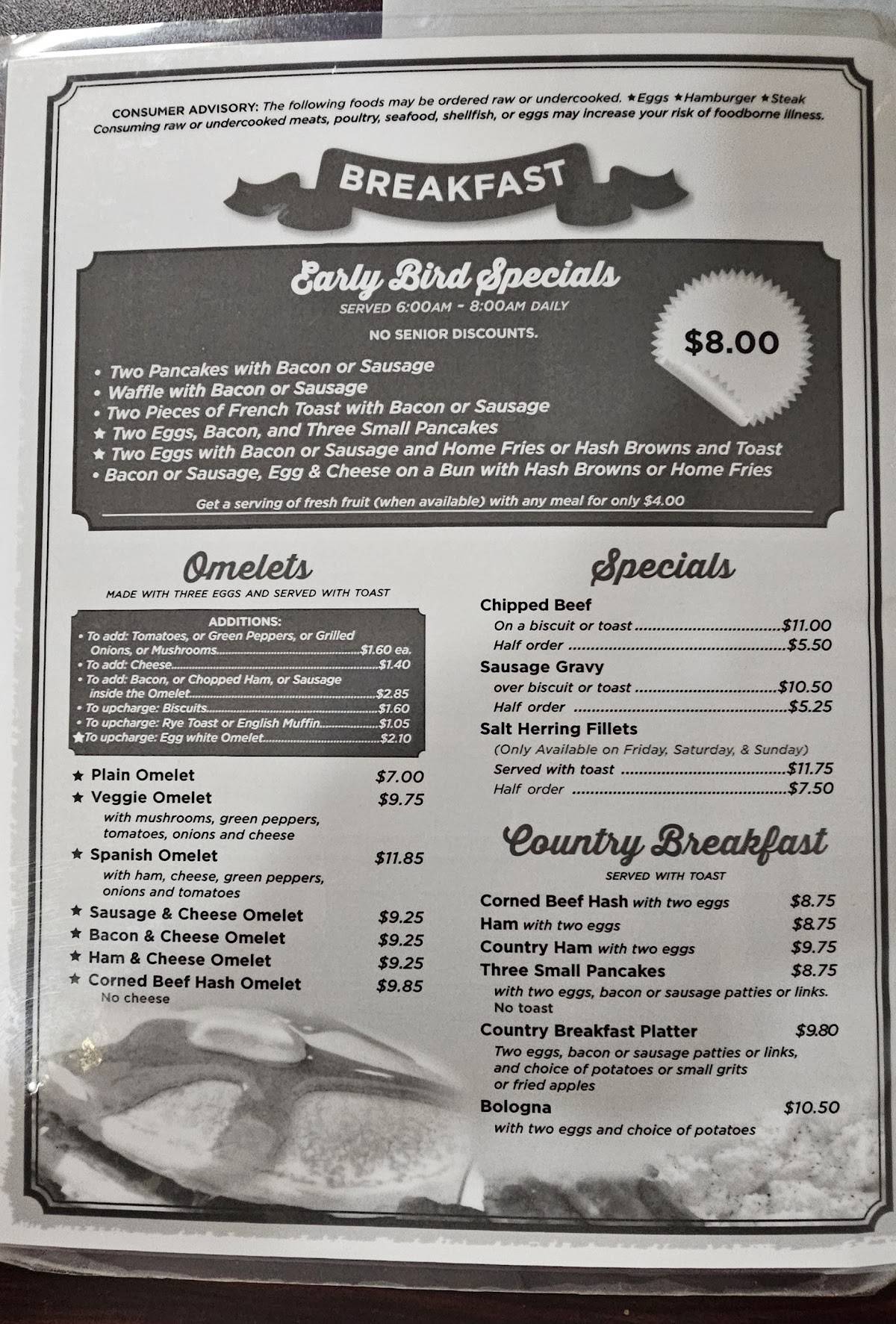Menu at Cold Harbor Restaurant, Mechanicsville