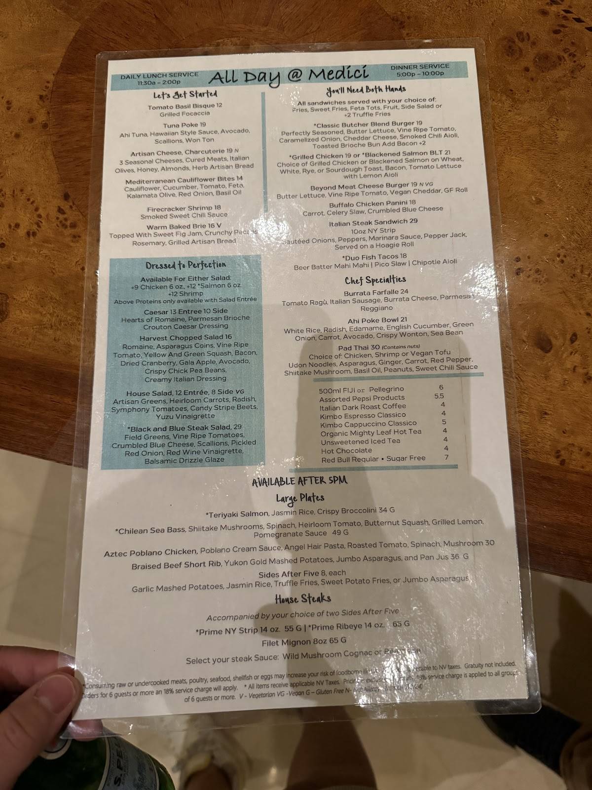Menu at Medici Cafe & Terrace, Henderson