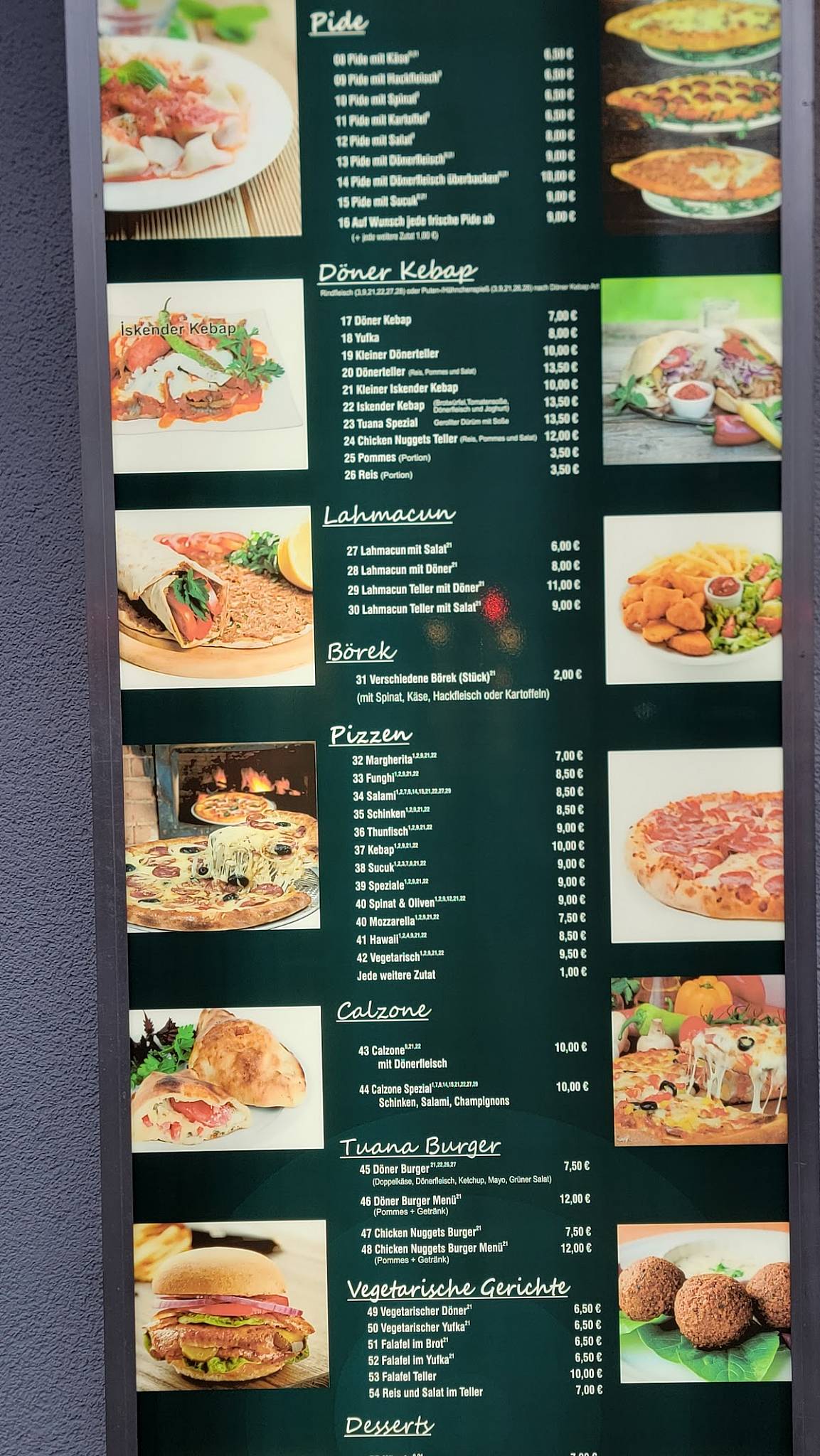 Speisekarte von Mediterran Tuana Kebab Restaurant, Ulm