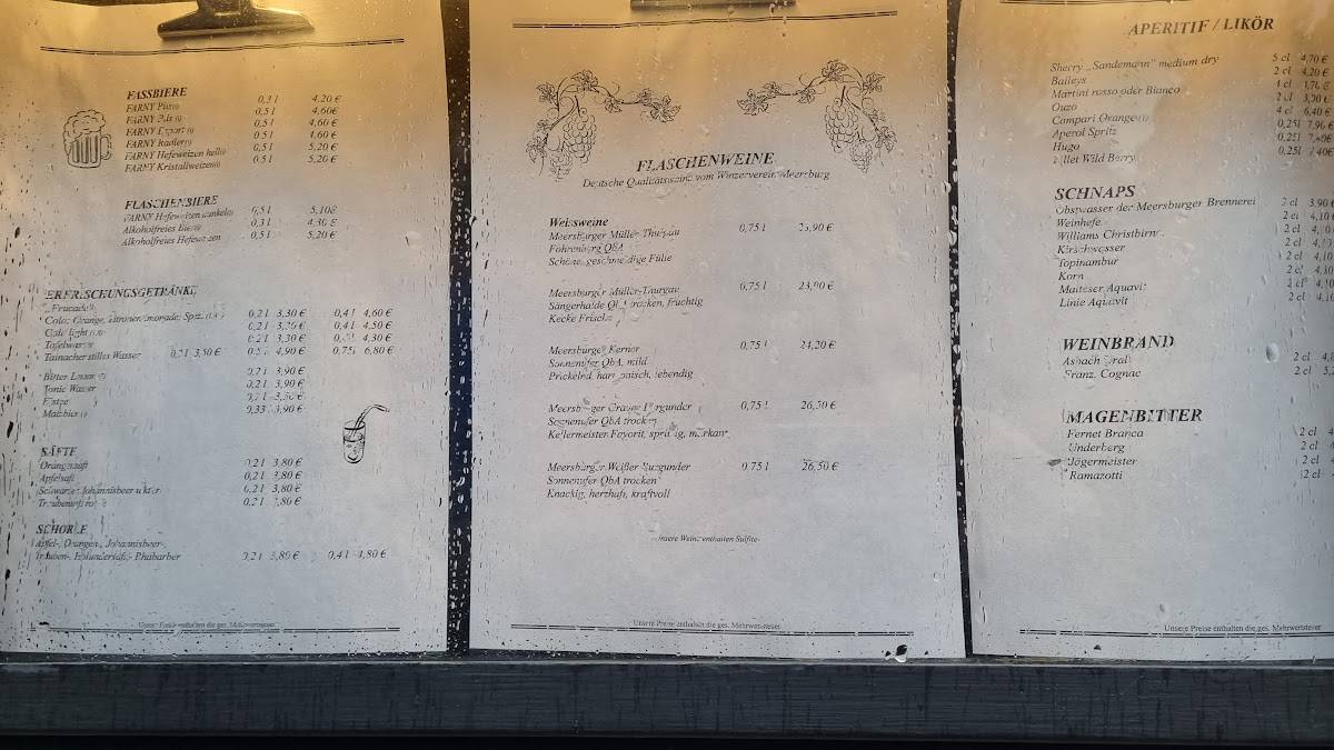 Speisekarte von Meersburger Winzerstuben pub & Bar, Meersburg