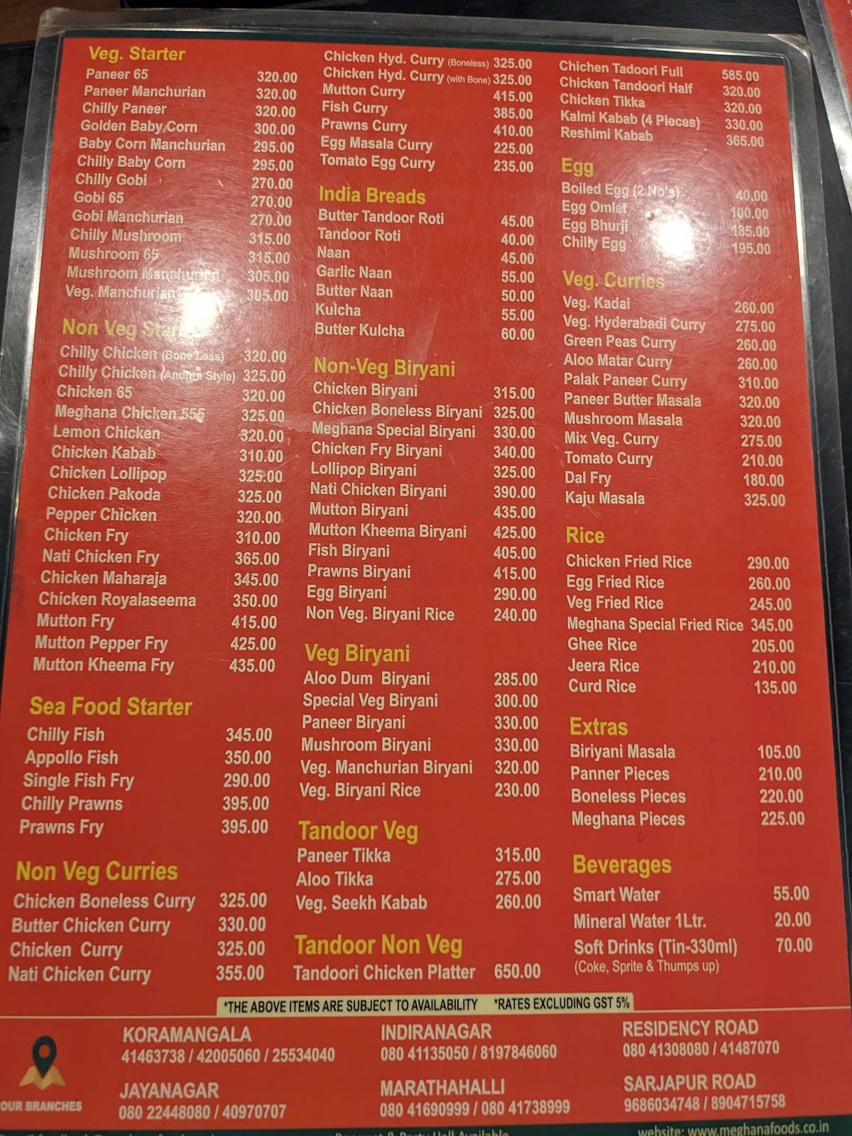 Menu at Meghana Foods - Singasandra, Bengaluru