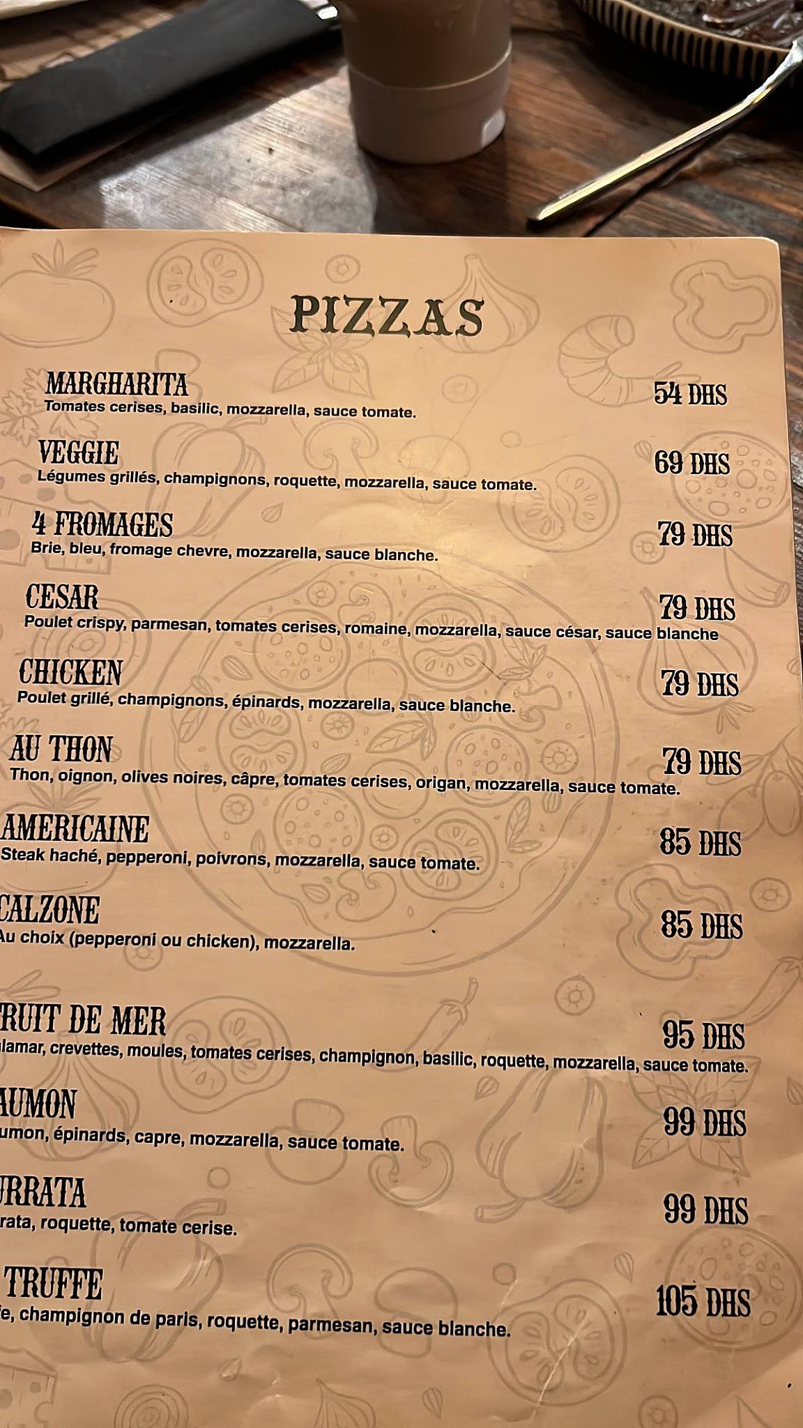 Menu at Restaurant Denver, Meknes