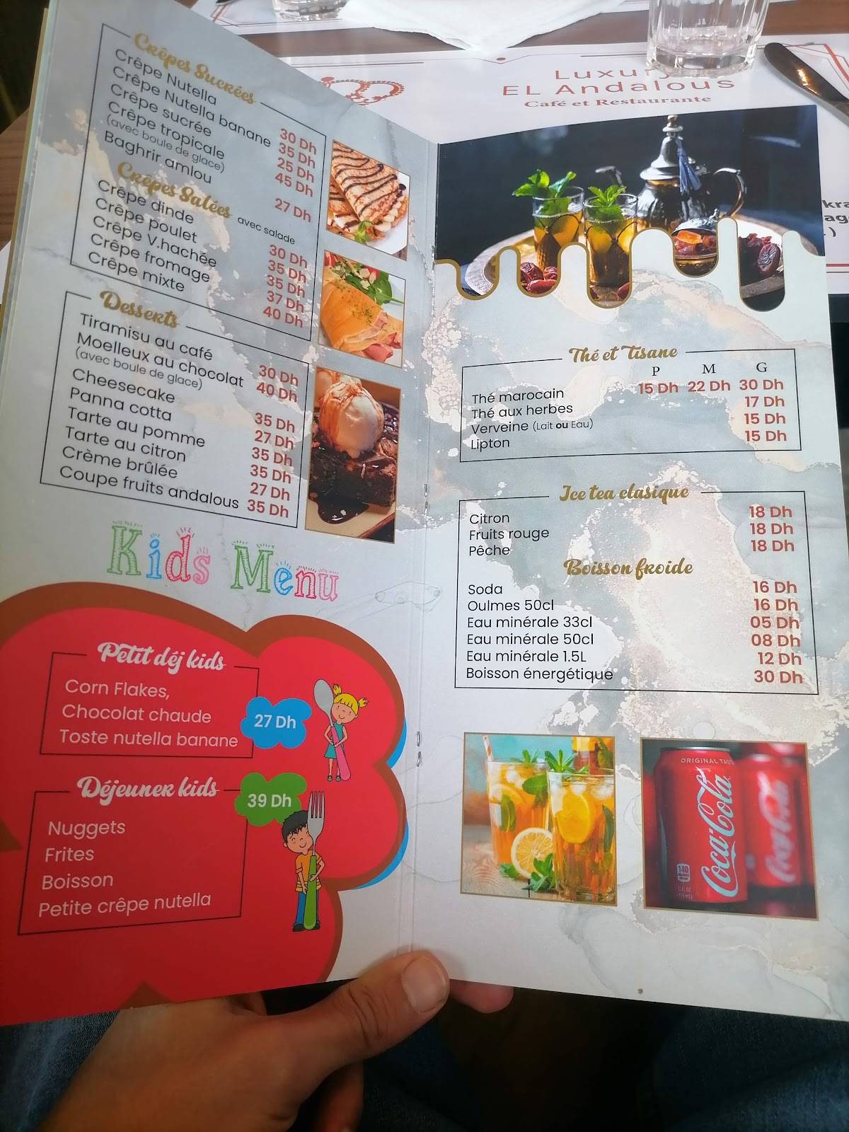 Speisekarte von restaurant luxury andalous, Meknes
