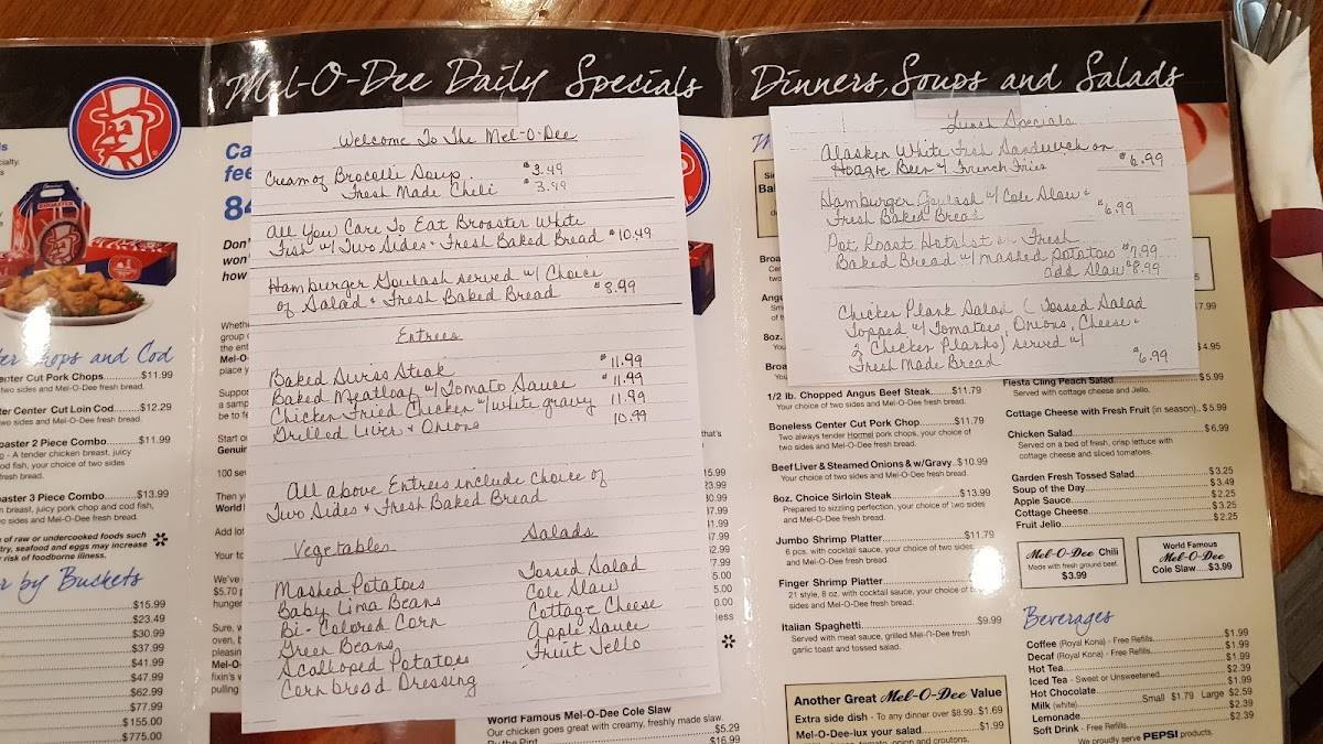 Menu at Mel-O-Dee Restaurant & Catering, New Carlisle