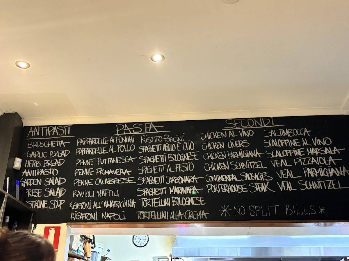 Menu at The Waiters Restaurant, Melbourne