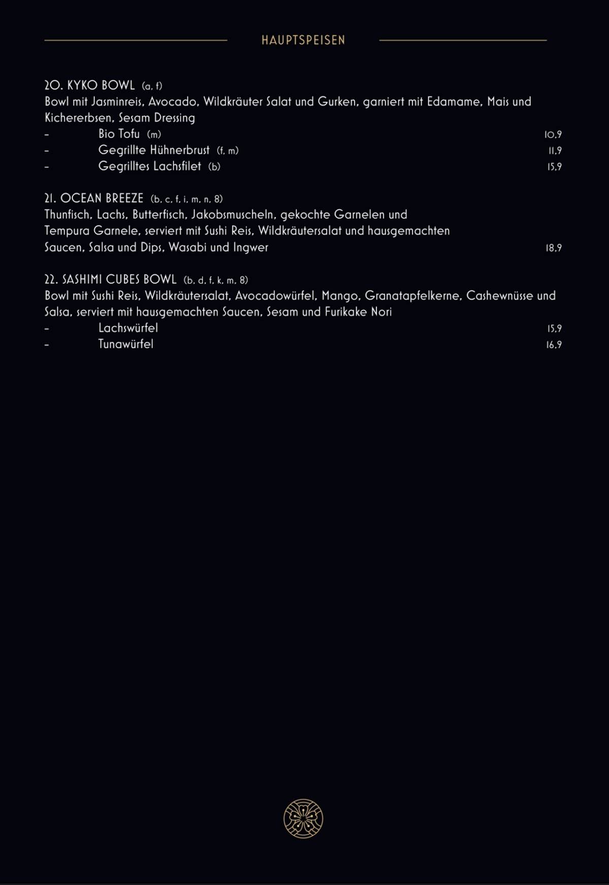 Speisekarte von KYKO restaurant, Memmingen