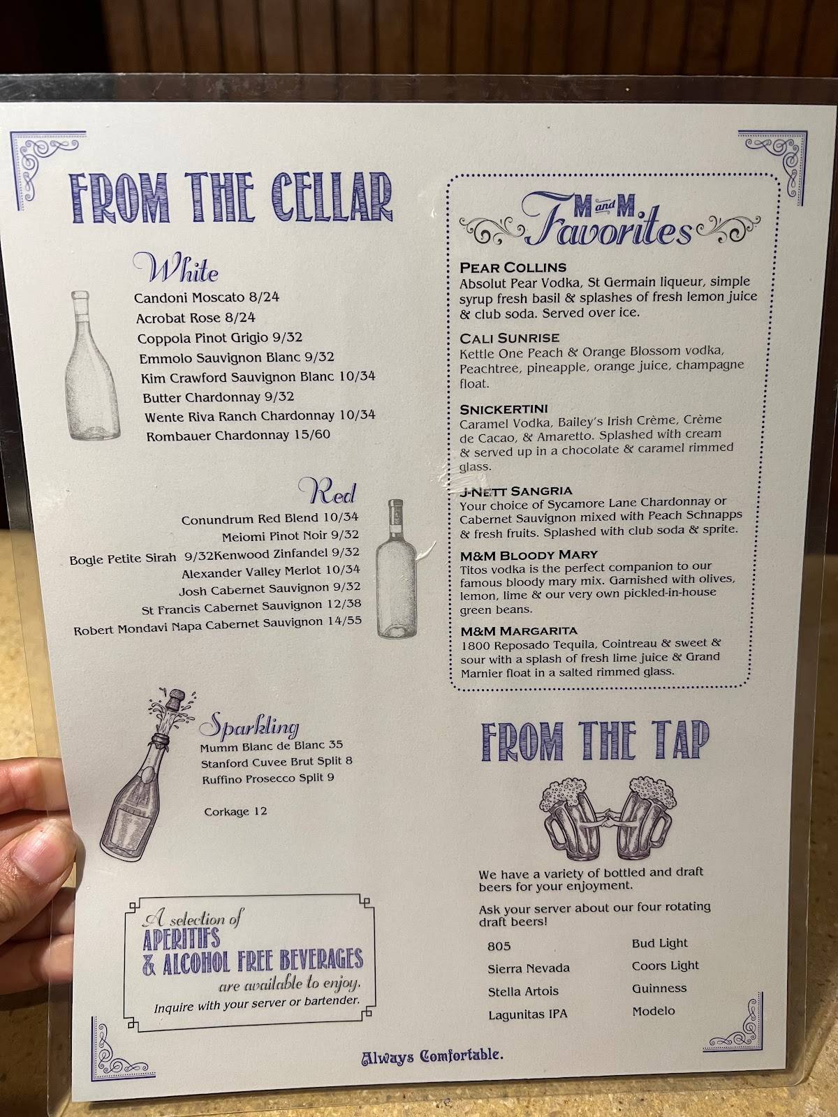 Menu at Merchant & Main Grill & Bar, Vacaville