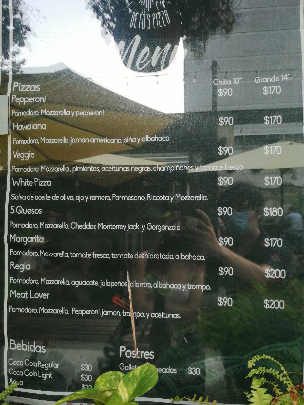 Carta del restaurante Metapatio, Monterrey