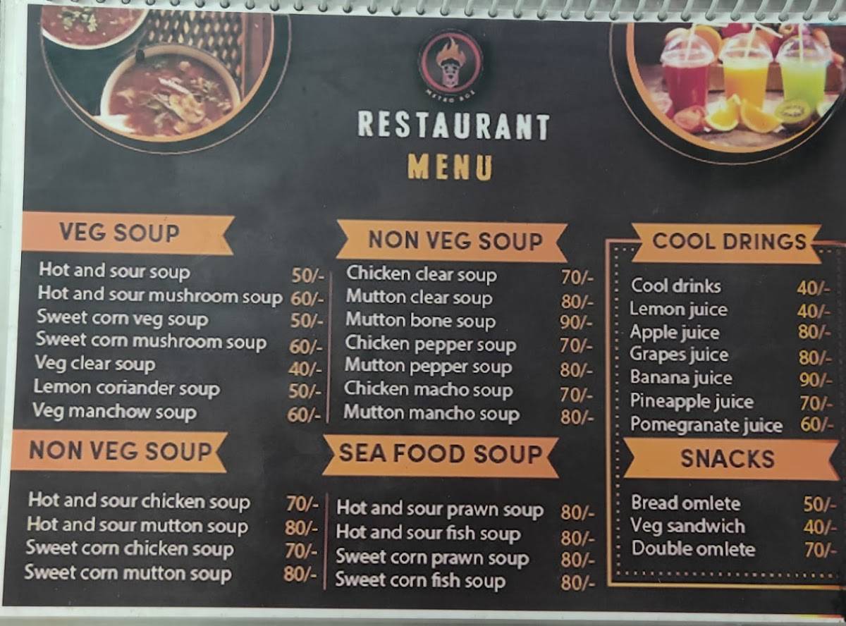 Menu at Metro Box, Chennai, 4/719